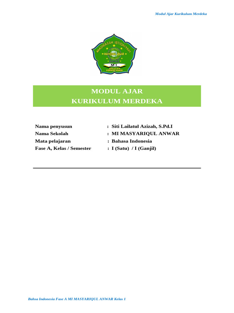 Contoh Modul Ajar | PDF