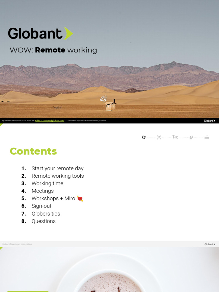 Remote Work Guide for Globant Employees | PDF | Online And Offline | Videotelephony