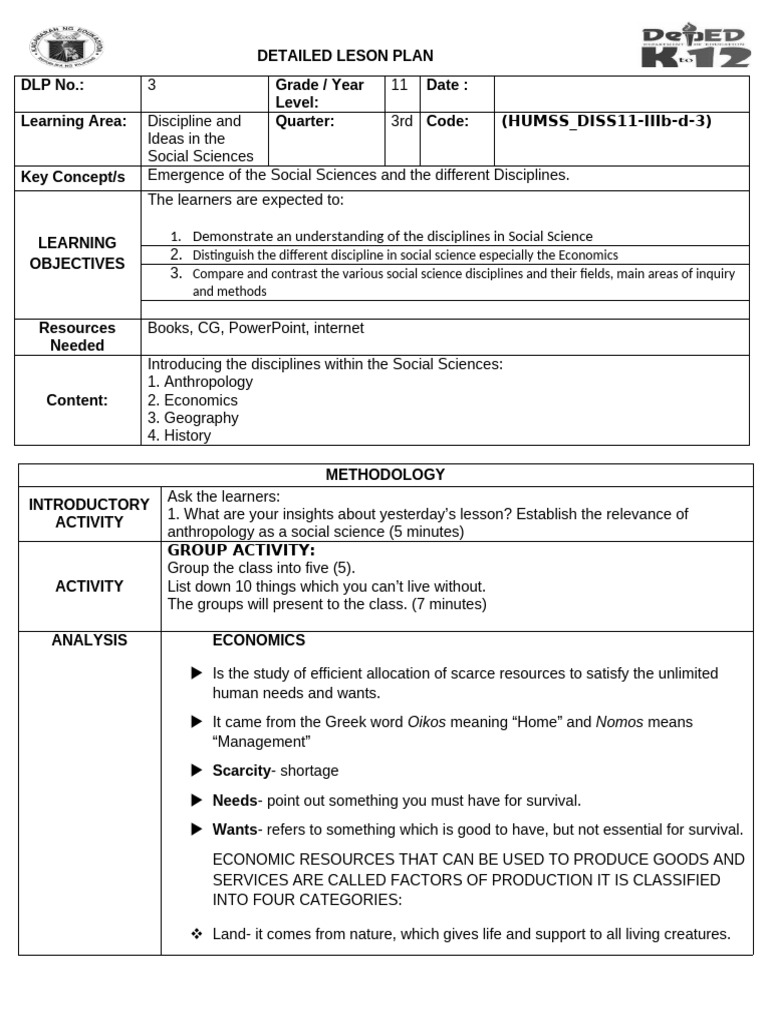 Diss Lesson Plan 3.3 | PDF