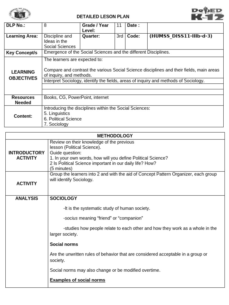 Diss Lesson Plan 16 | PDF