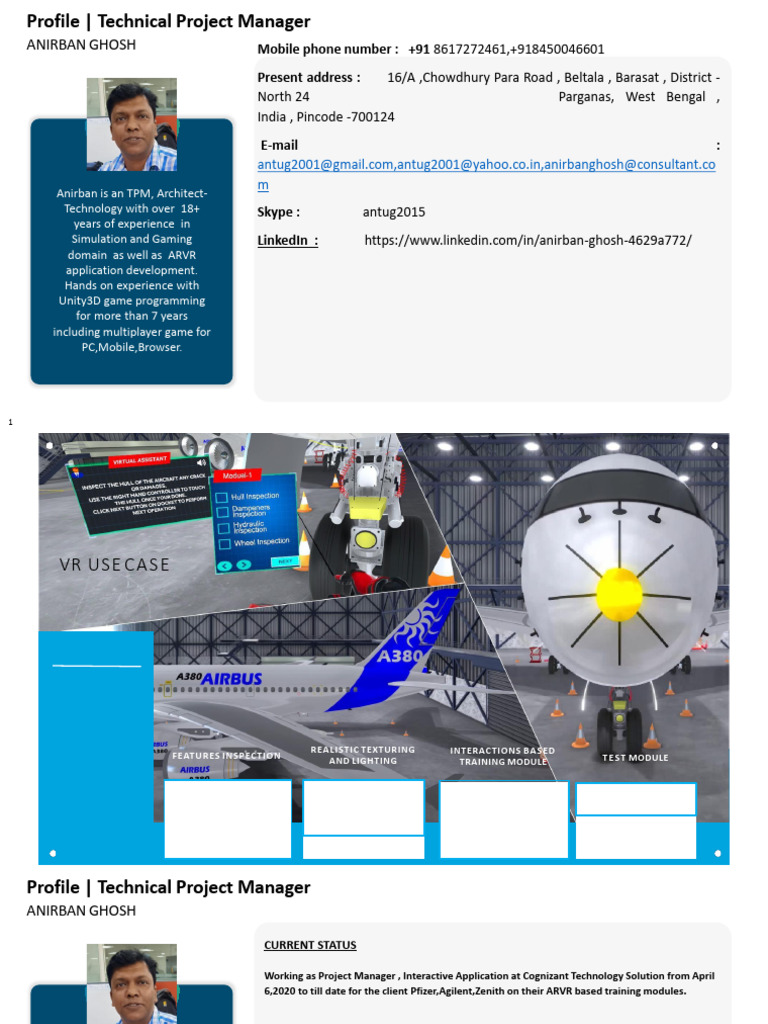Anirban Resume. GAMING ARVR | PDF