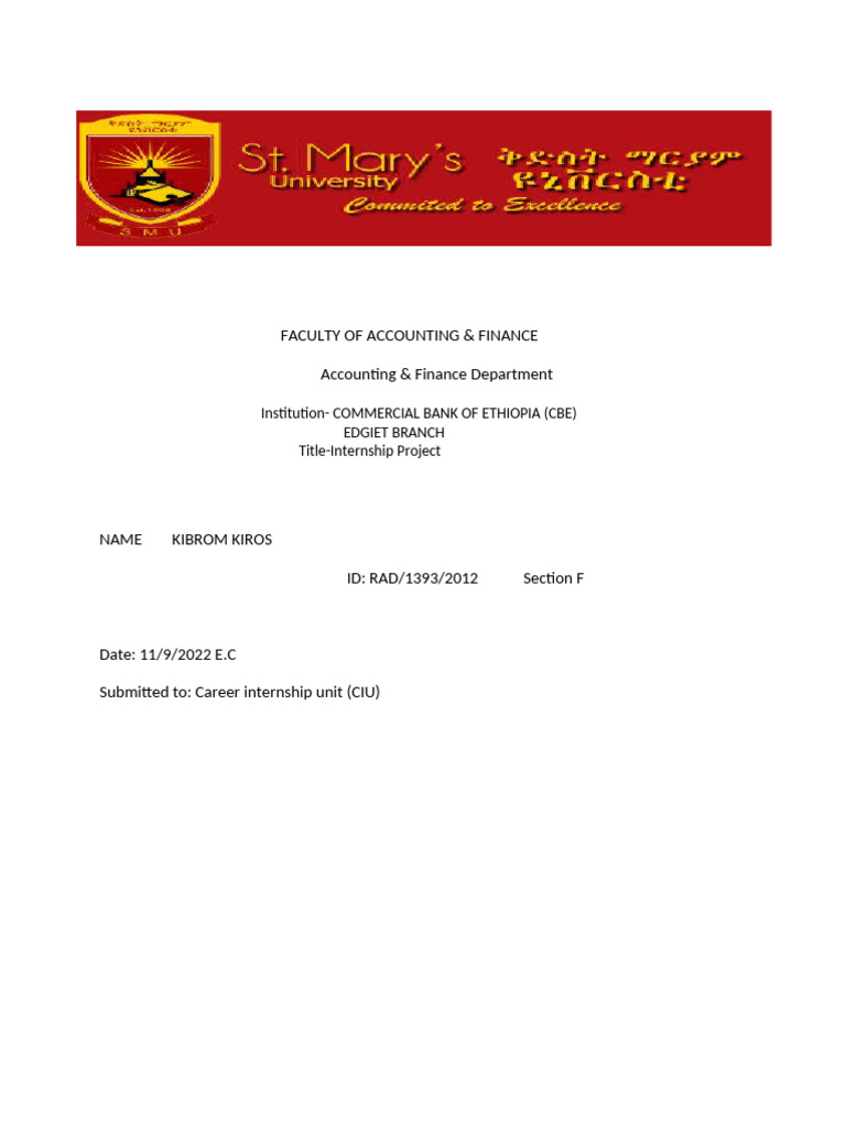 Kibrom Internship | PDF