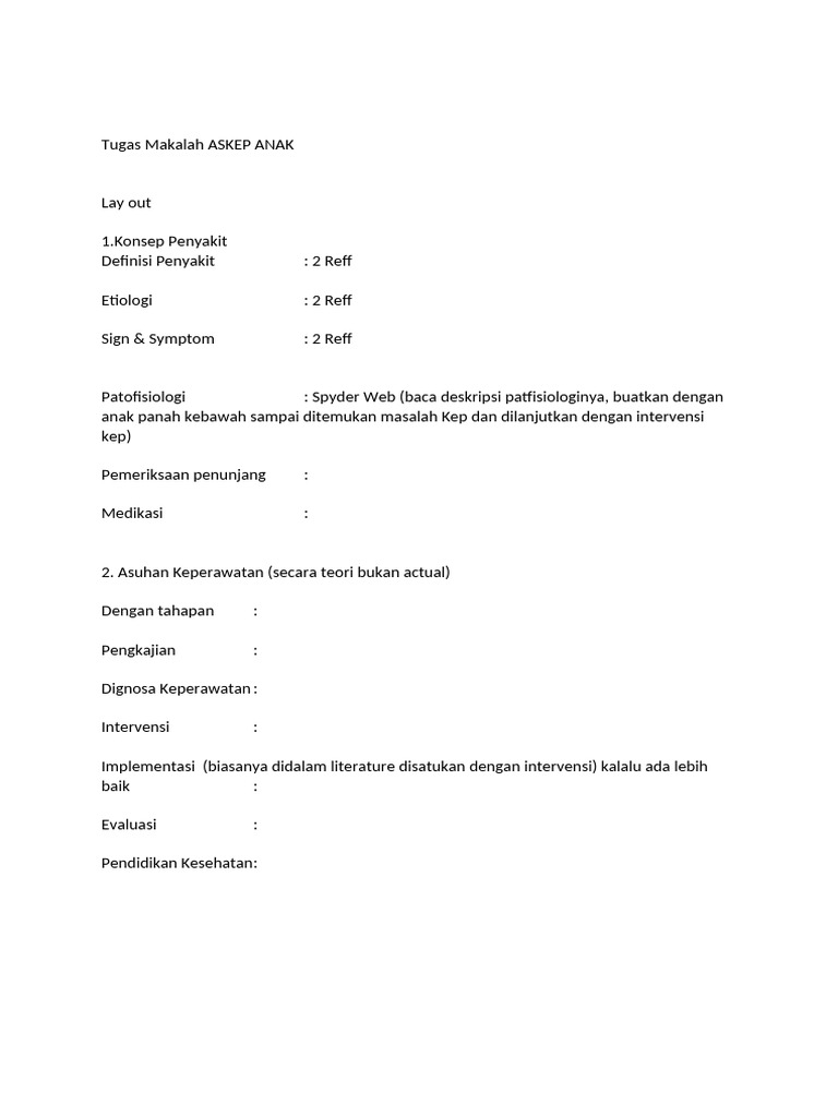 Lay Out - Tugas Makalah Askep Anak | PDF