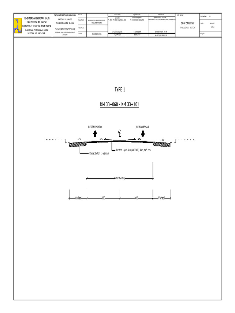 Contoh Potongan Melintang | PDF