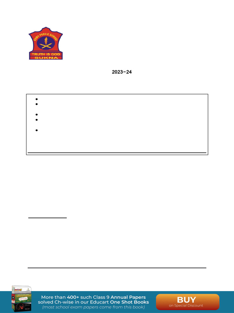 Army Public School Paper 8-A | PDF