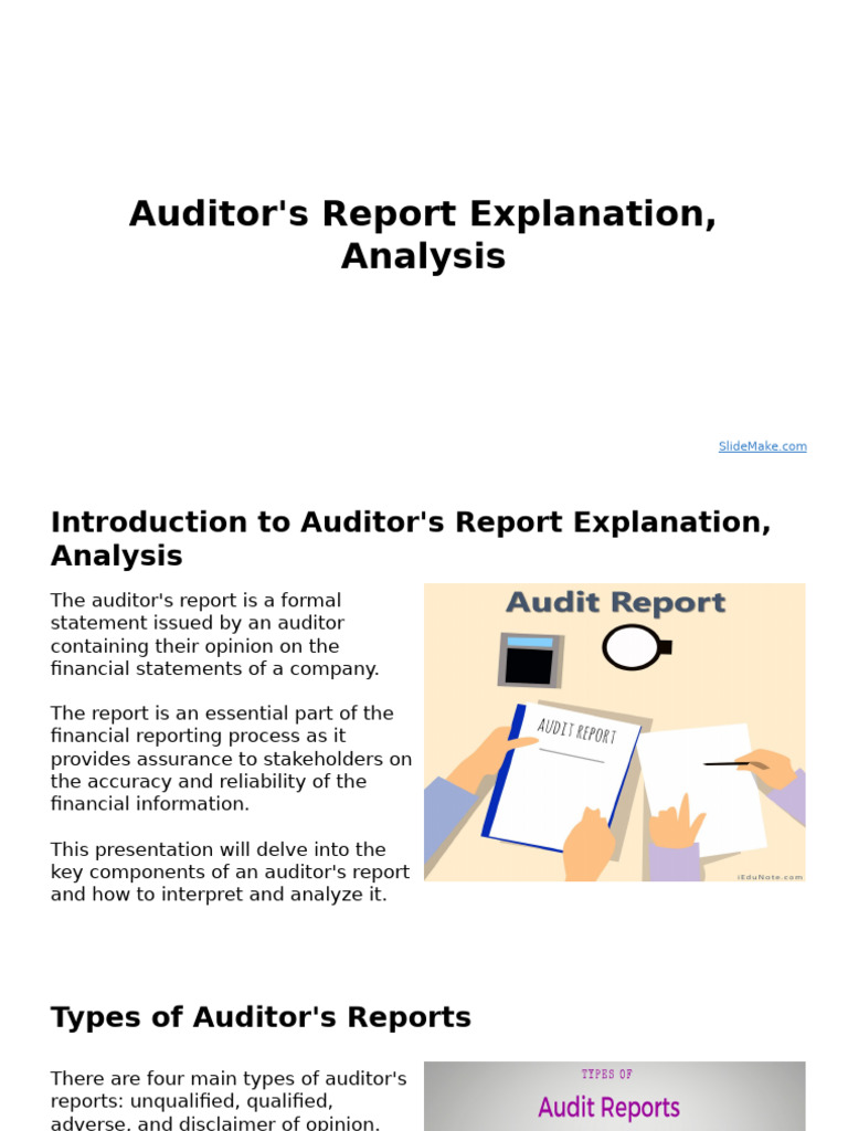 Auditor's Report Explanation, Analysis | PDF