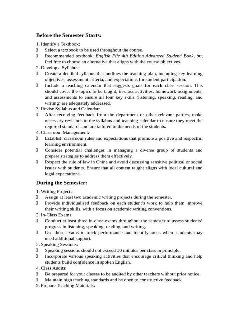 Undergraduate Teaching Requirementss | PDF | Academic Term ...