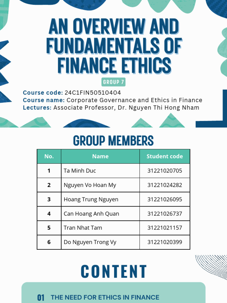 Ethics in Finance | PDF