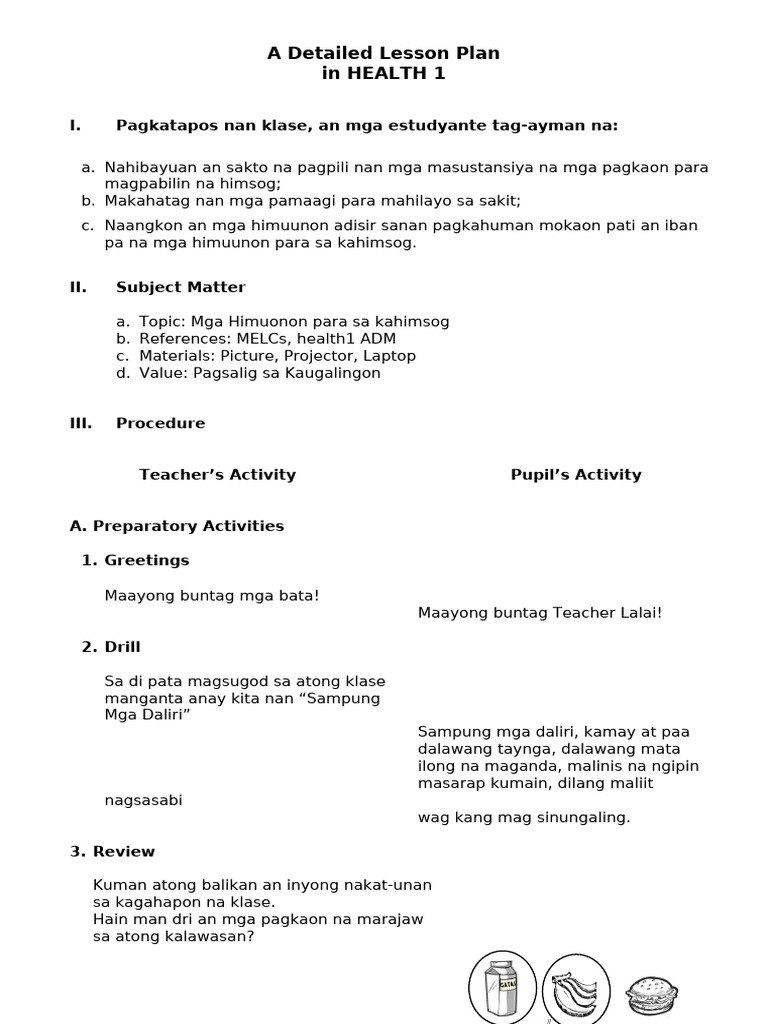 A Detailed Lesson Plan Helth Pdf