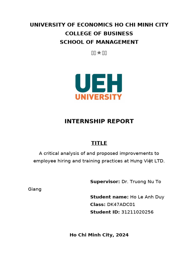 Bài Luận Tốt Nghiệp UEH | PDF