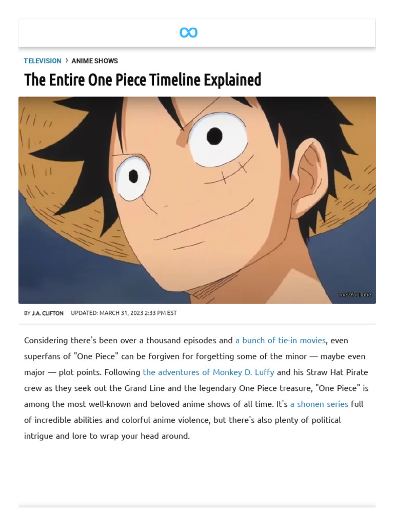 The Entire One Piece Timeline Explained | PDF