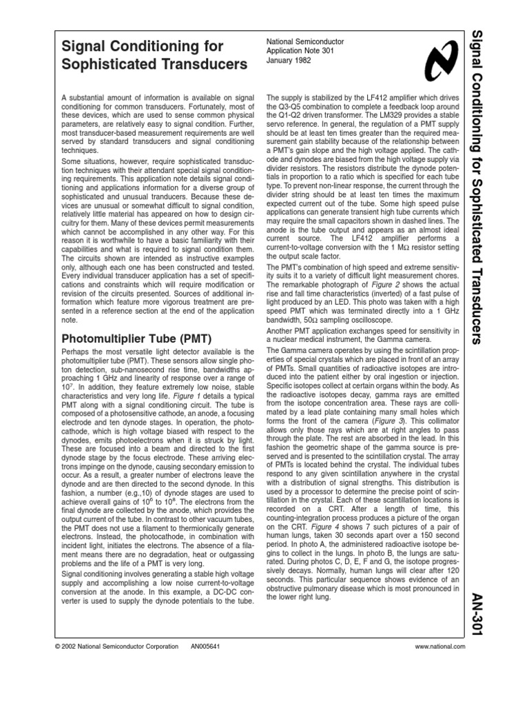 1982 National AN301 Conditioning Electronics | PDF | Vacuum Tube ...