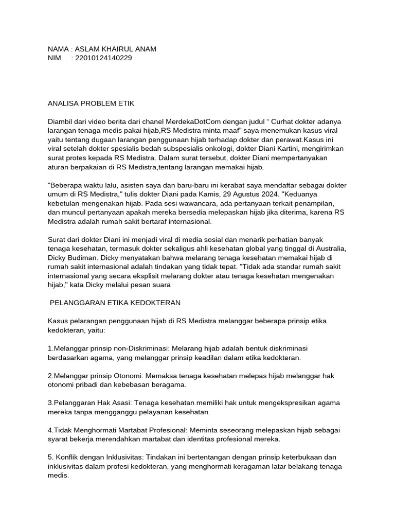 Aslam Khairul Anam - 22010124140229 | PDF