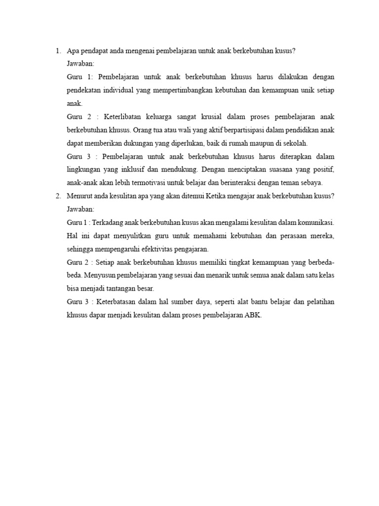 Jawaban Umpan Balik Guru Bu Isma | PDF