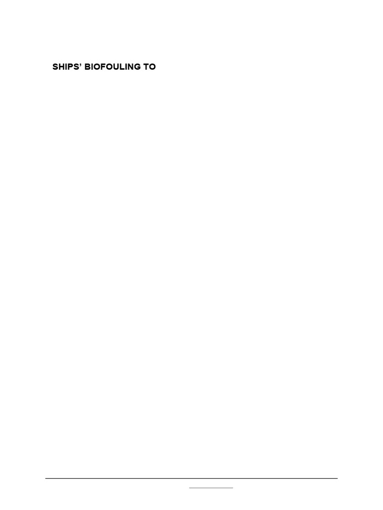 Guidelines On Control and Management of Ships Biofouling | PDF