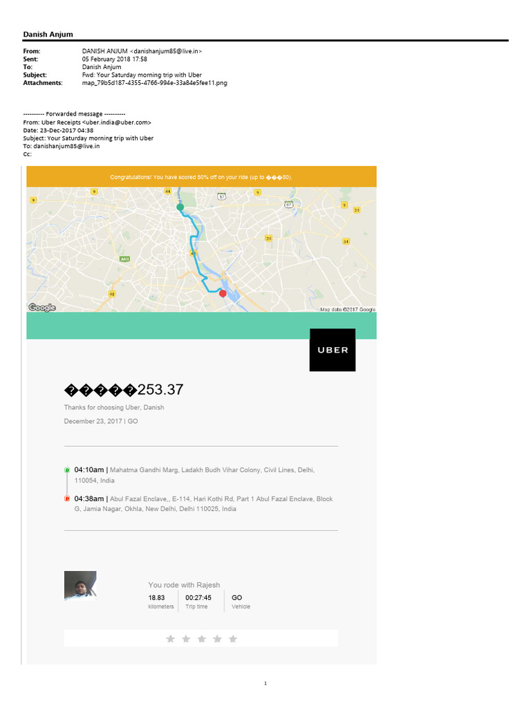 Uber Bill Dec 17 | PDF