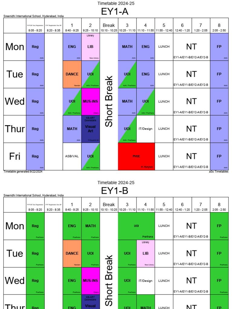 Class Timetable 1 | PDF