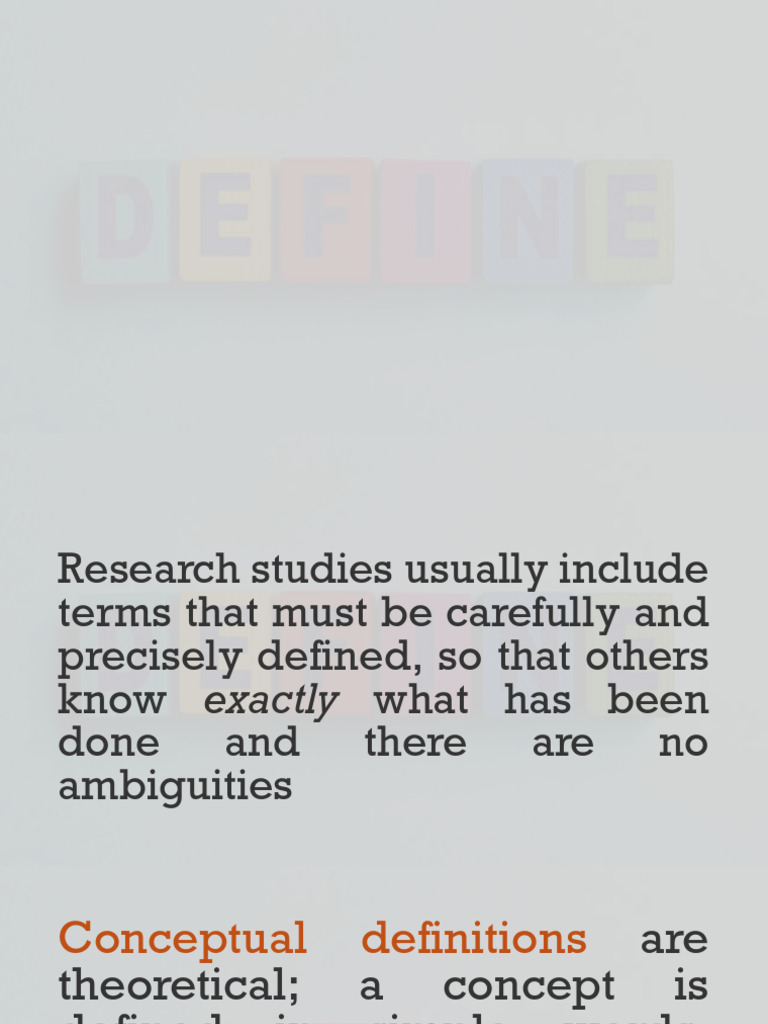 Conceptual And Operational Definition Of Terms Pdf