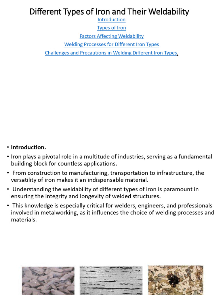 Different Types of Iron and Their Weldability | PDF