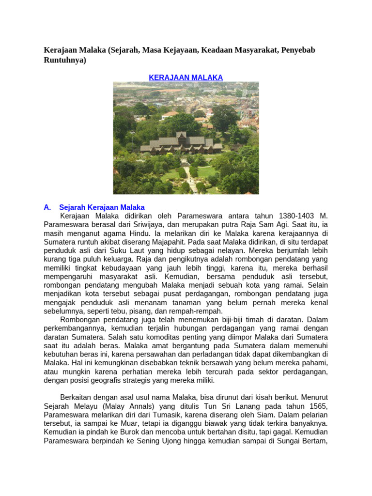 Kerajaan Malaka | PDF