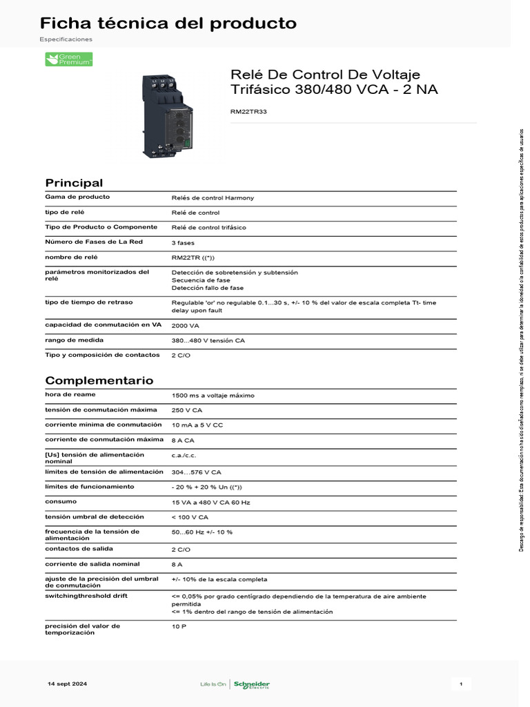 Schneider Electric - Zelio-Control - RM22TR33 | PDF