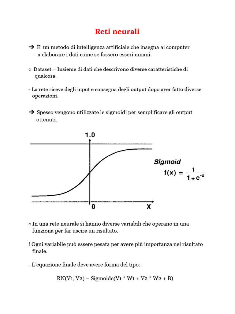 Reti Neurali | PDF | Teaching Methods & Materials
