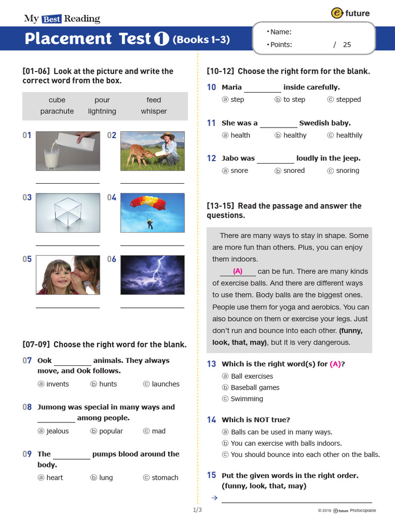 01 - Placement Test 1 | PDF