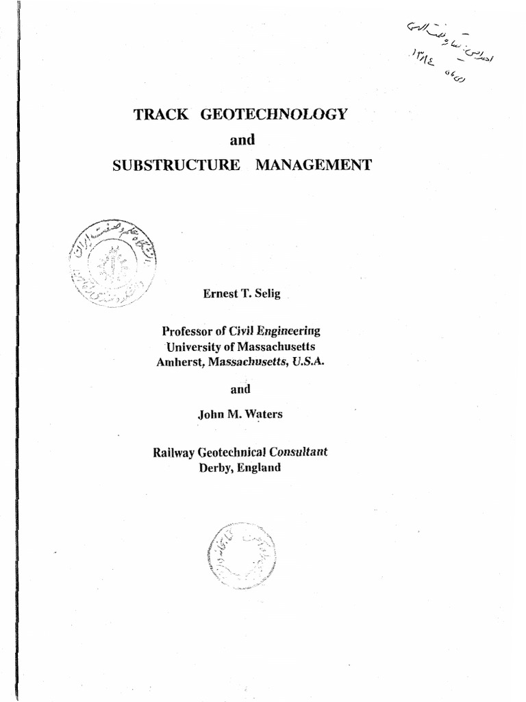 Track Geotechnology and Substructure Management | PDF