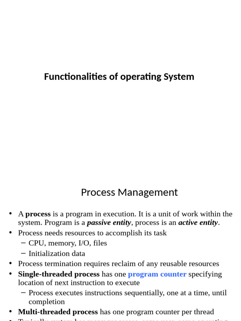 2-Functionality of OS - OS Design Issues-16-07-2024 | PDF