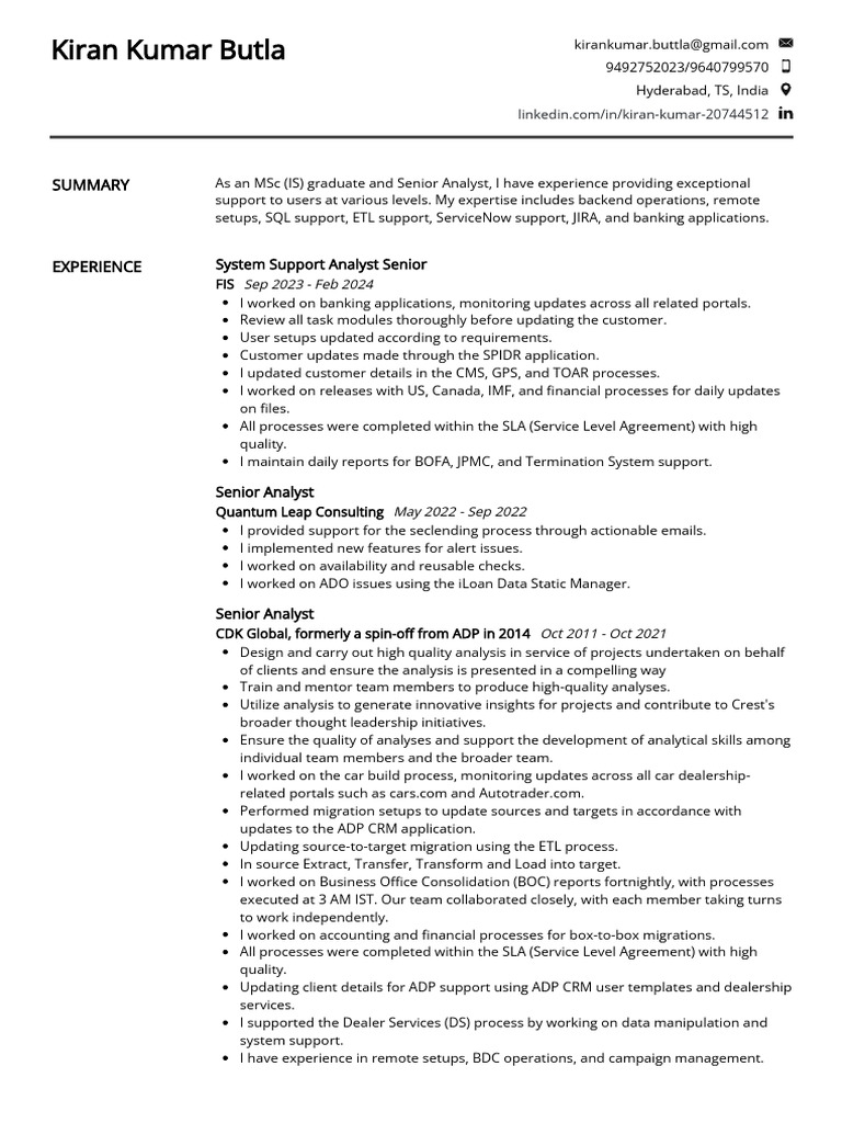 Kiran's Resume | PDF