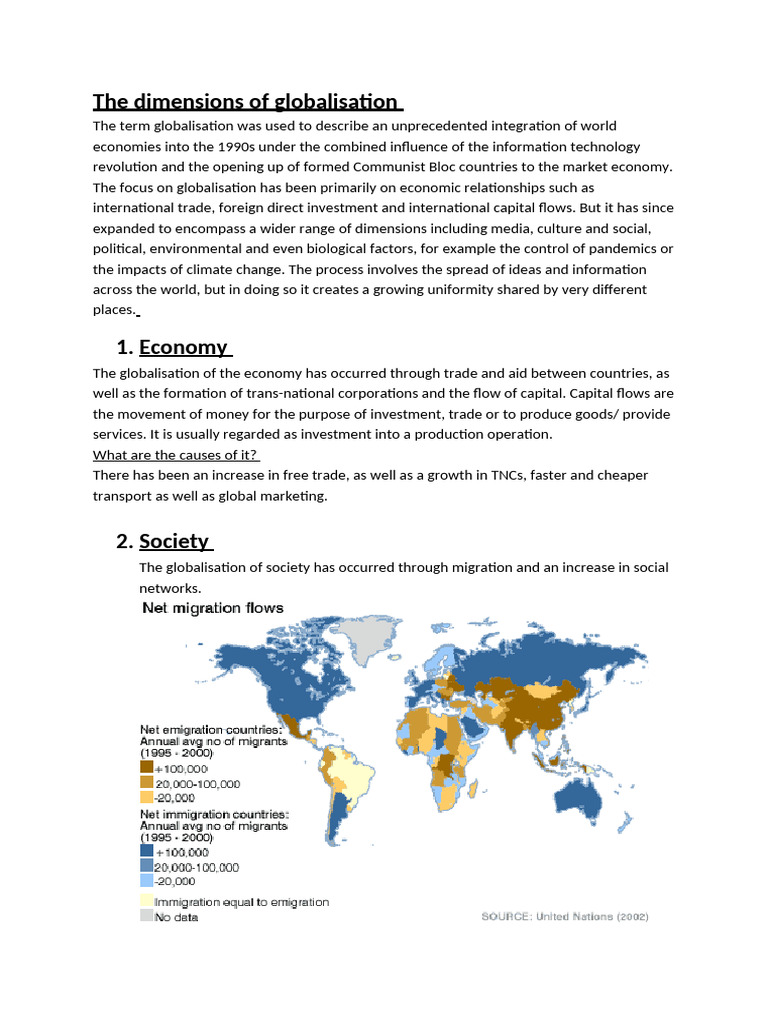Dimensions of Globalisation | PDF