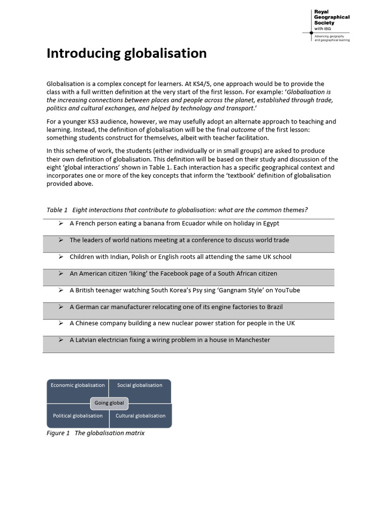 HWK Reading Globalisation_PDF_GLP | PDF