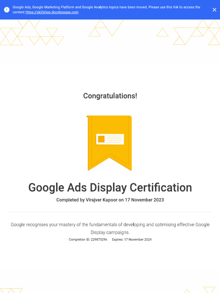 Google Ads Display Certification | PDF