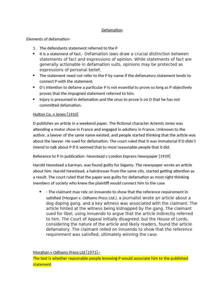 Defamation | PDF