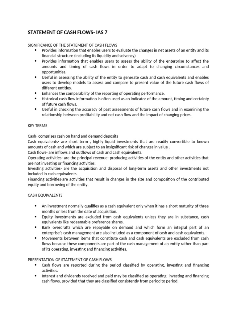 IAS 7 STATEMENT OF CASH FLOWS-3 | PDF