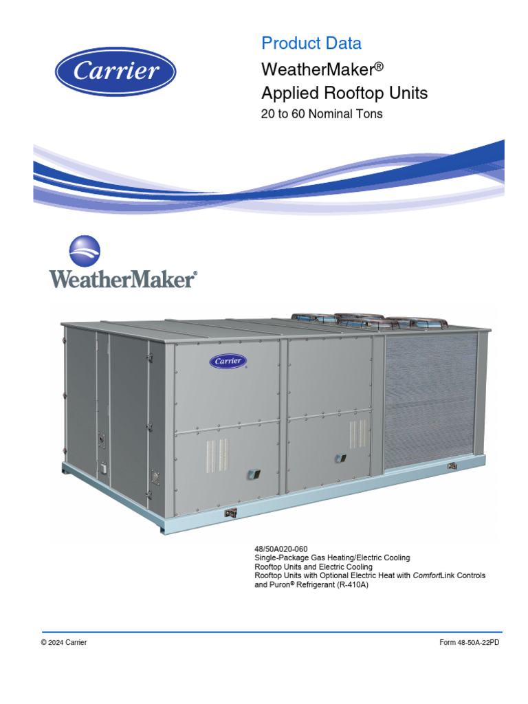Weathermaker Applied Rooftop Units: Product Data | PDF