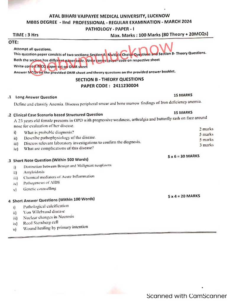 2021 Batch 2nd Prof Paper Abvmu | PDF