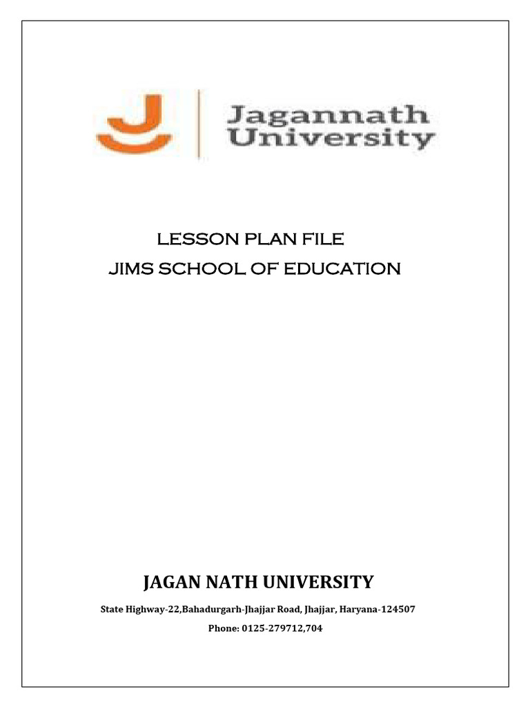 Lesson Plan File 1 | PDF