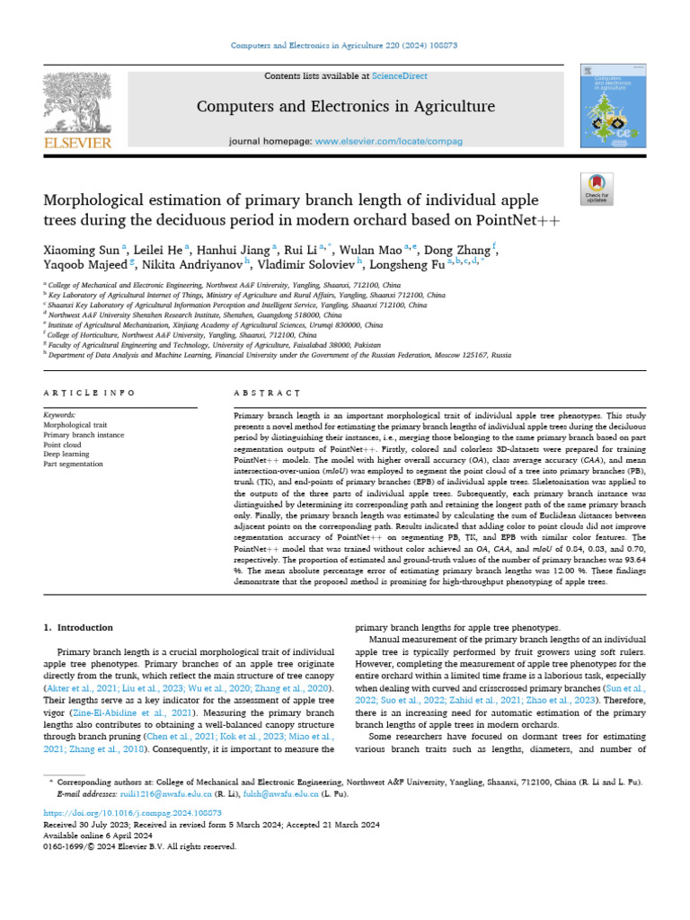 Morphological Estimation of Primary Branch Length of in - 2024 ...