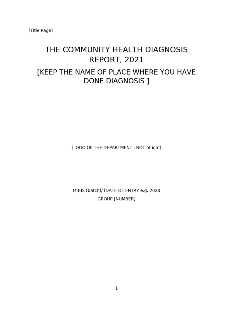 Report Format For CHD | PDF