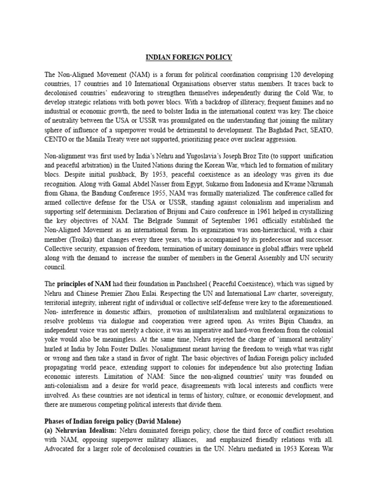 Indian Foreign Policy | PDF