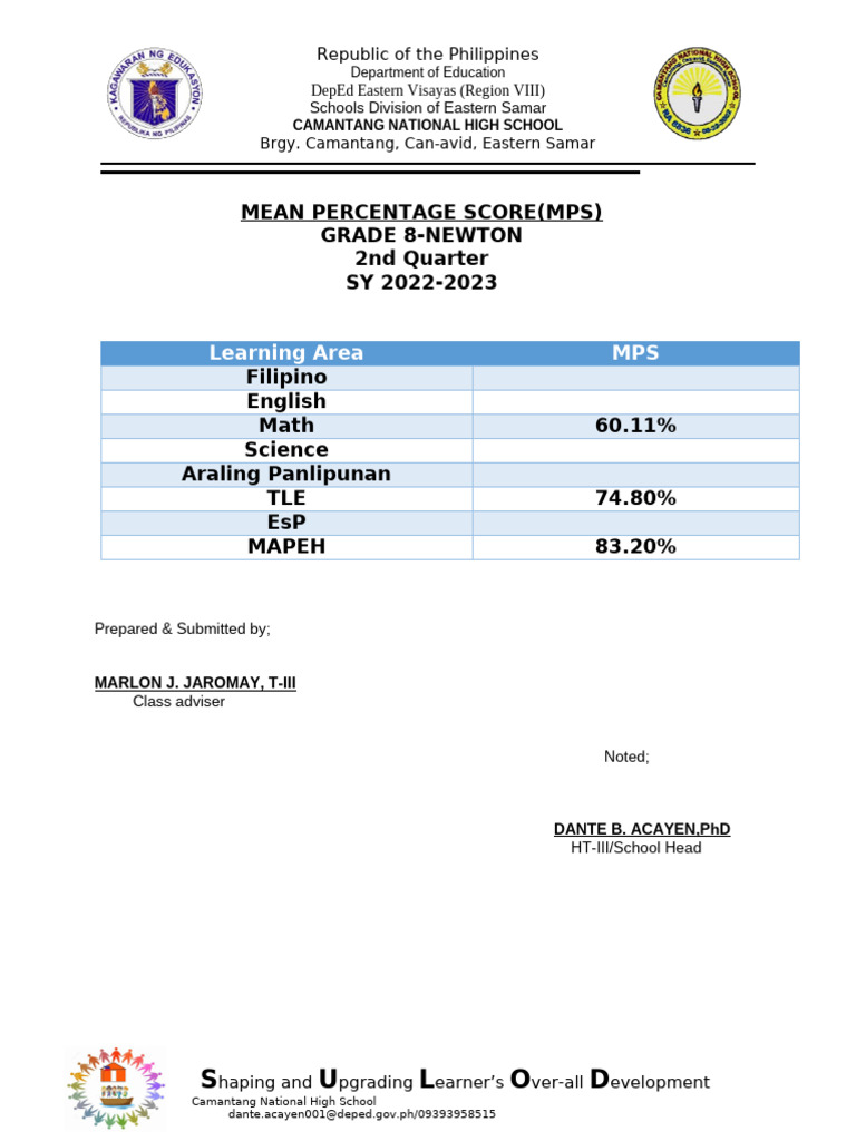 Mps 2nd Quarter | PDF