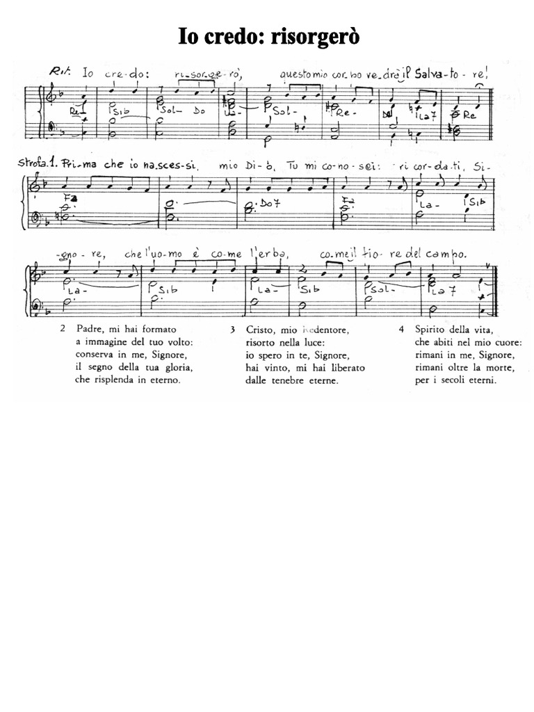 Io Credo Risorgerò | PDF