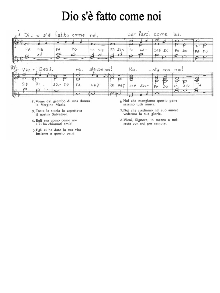 Dio S'è Fatto Come Noi | PDF