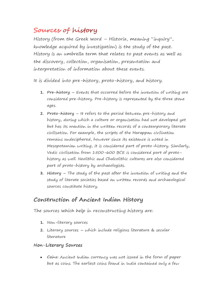 Sources of History | PDF
