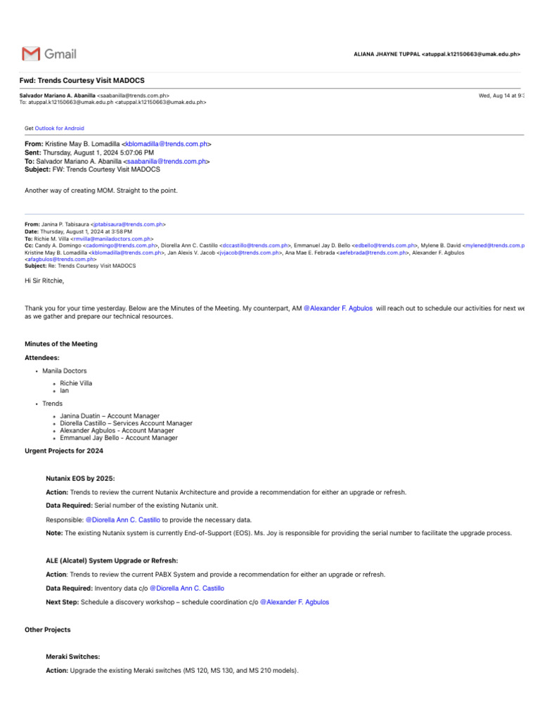 FWD Trends Courtesy Visit MADOCS | PDF