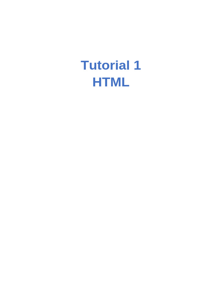 Tutorial 1 HTML | PDF