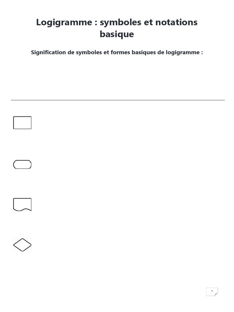 Logigramme Symbole et signification | PDF