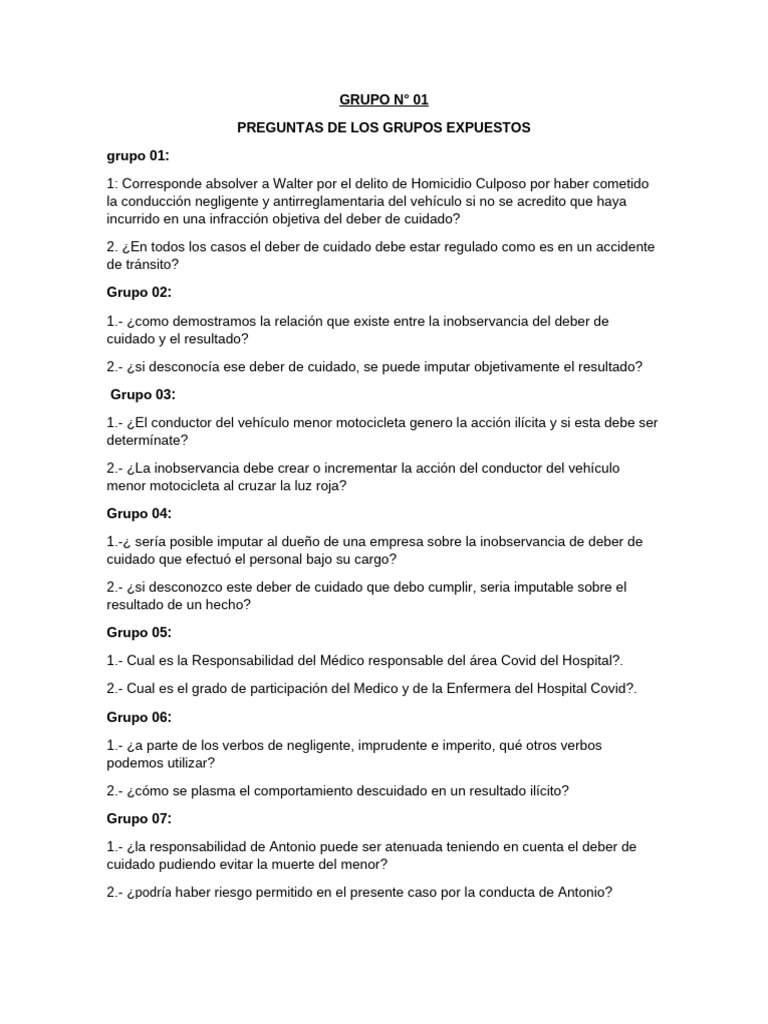 GRUPO # 01 - PREGUNTAS DE LAS ACTIVIDES REALIZADAS (Trabajo II) | PDF