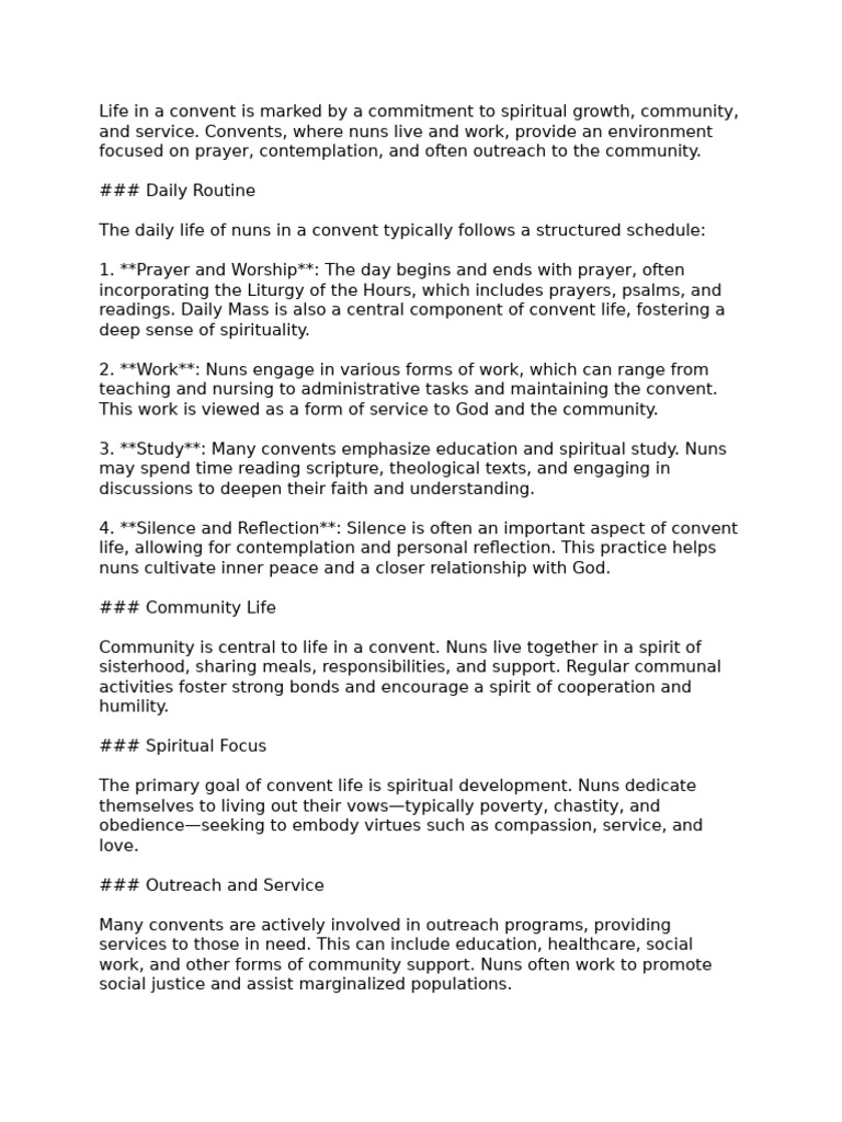 Convent Life | PDF